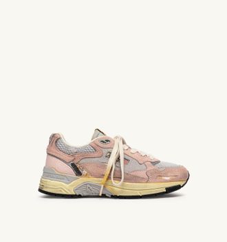 Autry SNEAKERS HYPERWAY SUPER VINTAGE AUS MESH UND WILDLEDER IN POWDER UND SILBER