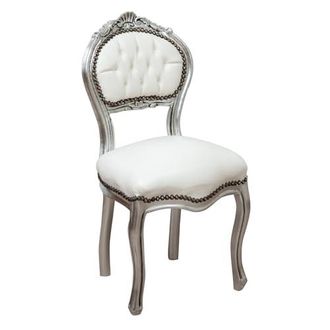 Biscottini International Luigi XVI Sessel, Holz, Silber/schwarz, 92x42x42