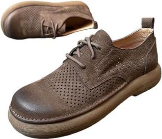 Generic Chaussures r&eacute;tro d&eacute;contract&eacute;es &agrave; enfiler en cuir v&eacute;ritable doux et respirant pour homme, kaki, 39 2/3 EU