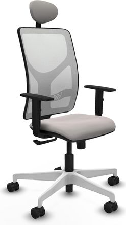 Piqueras y Crespo B&uuml;rostuhl, wei&szlig;, Rollen mit 1D-Armlehnen, h&ouml;henverstellbare Lendenwirbelst&uuml;tze und festes Kopfteil, ausgestattet mit 3 Positionen und Schneideschaum, 