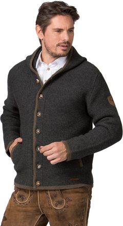 Stockerpoint Herren Alex Trachtenstrickjacke, anthrazit, 52