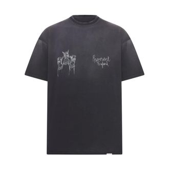 Represent Represent, Homme, Tops, Noir, Taille: S Camiseta MC Logo Doberman