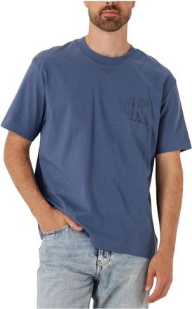 Calvin Klein Applique Tee - - Tops - Herren - Blau - M