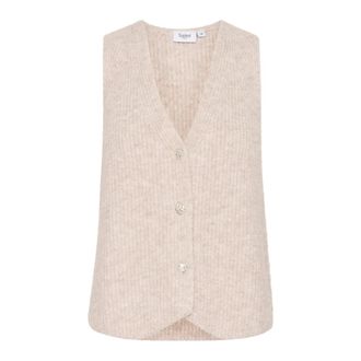 Saint Tropez Xenyasz Vest Strik - - Jackets - Damen - Grau - 2XL