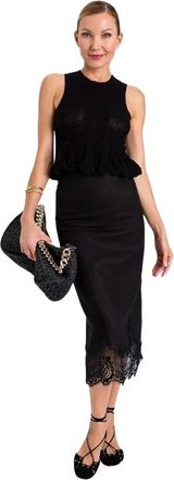 Twinset Femme, Jupes, Noir, Taille: 40 FR Midi Skirt