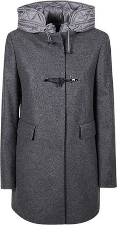 Fay Femme, Manteaux, Gris, Taille: 36 FR Toggle Coat Db Front Nylon