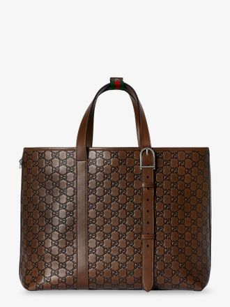 Gucci GG Emblem leather shopping bag - GUCCI - gender_Man