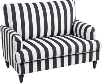 HOMCOM Wohnzimmerstuhl mit gro&szlig;er Sitzfl&auml;che und langen Armlehnen, Sessel aus gestreiftem Samt mit dicker Polsterung und S-Federn, 115 x 82 x 82 cm, Schwarz 