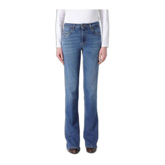 Fay Jean &Eacute;vas&eacute; en Denim Stretch - Femme - Jeans - Bleu - Taille: W31