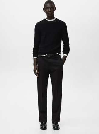 Mango Pantalon coton regular-fit noir - Homme - 38 - MANGO MAN