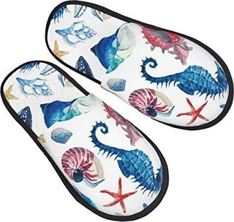Generic Coquillages, Plage, &Eacute;toile De Mer, Hippocampe Homme Femme Chaussures De Maison Respirantes Pantoufles Doux Chaussons Pour Ext&eacute;rieur Int&eacute;rieur Automne 