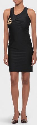 Coperni Schulterfreies Stretch-Jersey-Minikleid mit Brosche