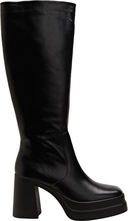8 by YOOX LEATHER SQUARE TOE HIGH BOOTS