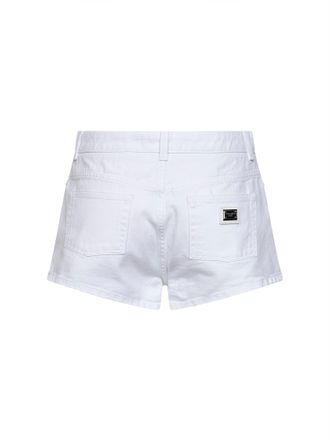Dolce & Gabbana Womens White Cotton Denim Shorts