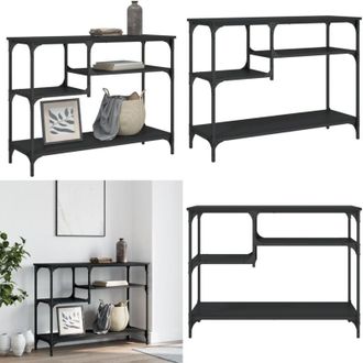 vidaXL Table console avec &eacute;tag&egrave;res noir 100x35x75 cm - Table Basse - Table Dappoint - Meuble Dentr&eacute;e - Table Console - Mobilier Industriel - Home & Living