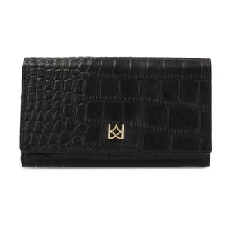 Kazar Schwarzes Lederportemonnaie mit Krokodilmotiv - - Accessories - Damen - Schwarzk - ONE SIZE