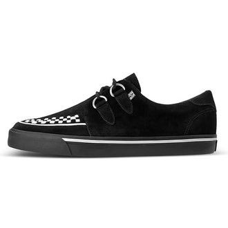 T.U.K. Leather Creeper Sneaker - Chaussures pour Hommes et Femmes - Couleur Black White Interlace Suede - Chaussures &agrave; Lacets en Cuir et Daim de Style Puck, 