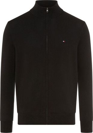 Tommy Hilfiger Strickjacke ESSENTIAL COTTON ZIP THRU mit Logostickerei