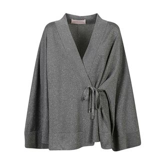 Circus Hotel Graues Kurzes Kimono-Kleid aus Viskose - - Knitwear - Damen - Grau - S