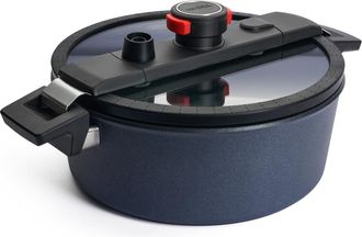 Woll Active Lite Kasserolle mit Active-Lite-Deckel, Ø 28 cm, 10,5 cm hoch, 5.5 Liter, mit 2 Seitengriffen - Induktiv - Geeignet für alle Herdarten, Aluguss