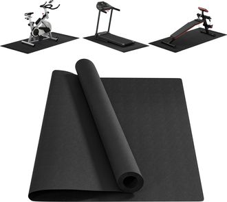 HOMCOM Bodenschutzmatte f&uuml;r Fitnessger&auml;te rutschfest Fitnessmatte 4 mm Dicke Unterlegmatte Sportmatte Multifunktionsmatte f&uuml;r Yoga Laufband Heimtrainer Yogam