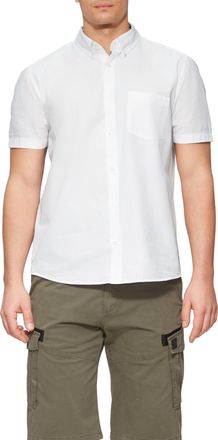 s.Oliver Regular Fit: Kurzarmhemd mit Struktur-Streifen und Button-Down-Kragen