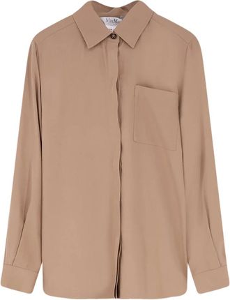 Max Mara Femme, Blouses et Chemises, Brun, Taille: 36 FR Chemise en soie Canvas