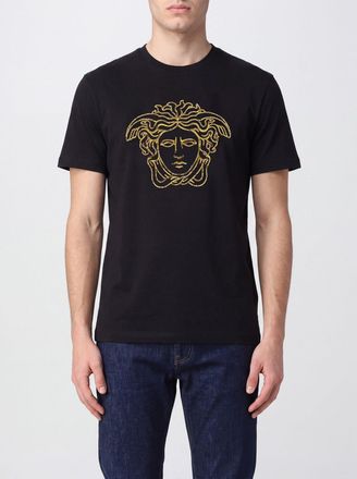 Versace Slim Fit T-Shirt aus Baumwolle mit Medusa-Grafikprint