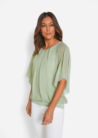 Bonprix Chiffonbluse Oversize-Passform, f&uuml;r festliche Anl&auml;sse, mit elastischem Bund