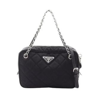 Prada Sac bandouli&egrave;re 2-en-1 en nylon Tessuto Impuntu et cuir Saffiano Pre-owned - Femme - Pre-owned - Noir - Taille: ONE Size