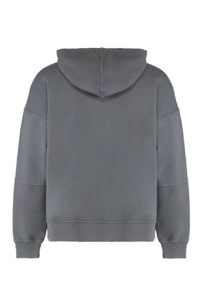 Golden Goose Mens Full-Zip Cotton Hoodie Gray Top