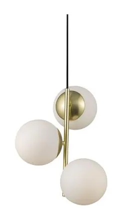 Nordlux LILLY E14 IP20 Suspension Verre Opale Blanc Laiton