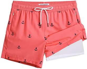 Maamgic Maillot de Bain pour Hommes avec Compression Short de Bain 2 en 1 | 5.5 S&eacute;chage Rapide Short de Natation d&eacute;contract&eacute; Boardshorts avec Pantalon int&eacute;rie