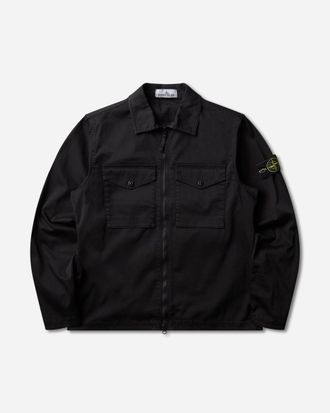 Stone Island Men s Panama Cotton OLD Effect Overshirt Black