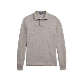 Polo Ralph Lauren Schmal geschnittenes, langärmliges Polo aus Baumwoll-Piqué-Strick