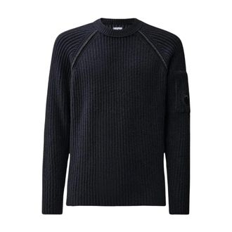 C.P. Company Strickpullover mit Rundhalsausschnitt aus Fleece-Strick - - Knitwear - Herren - Schwarzk - M