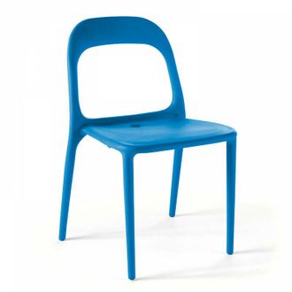 Oviala Chaise en plastique de jardin bleu