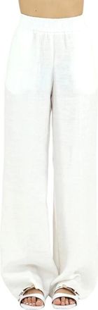 Kaos Kaos, Femme, Pantalons, Blanc, Taille: 44 FR Pantaloni in Misto Lino