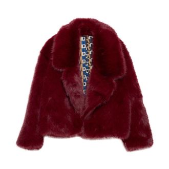 M*BRC M*Brc, Femme, Vestes, Rouge, Taille: 40/42 FR Faux Fur Jacket