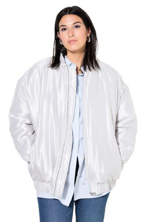 STUDIO UNTOLD Damen gro&szlig;e Gr&ouml;&szlig;en &Uuml;bergr&ouml;&szlig;en Plus Size Blouson, Oversized, gl&auml;nzende Qualit&auml;t Silber 54+ 834788131-54+
