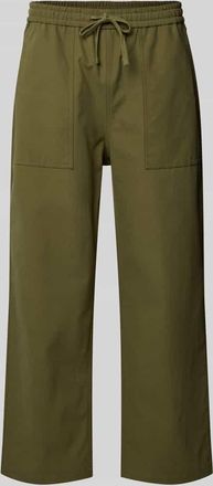 Maison Kitsun&eacute; Straight Fit Stoffhose aus Baumwolle