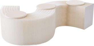 Generic Einziehbarer Ottoman-Akkordeon-Papier-Klappsofa-Sessel 3-Sitzer, vielseitig einsetzbar, Couchtisch, Schuhwechselhocker, kann als Bank verwendet Werden