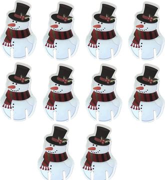 Generic 10pcs Schneemann Weinbecher Mini Weihnachtskuchen Signal Flagge Tabelle Platzkarten Papier Für Weihnachten Dekoration Festival Weihnachtsdekoration Sc