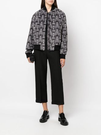 Ozwald Boateng Geometric-Print Silk Velvet Jacket - Black