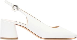Casadei Femme, Chaussures, Blanc, Taille: 40 1/2 EU Cleo Cuir Slingbacks