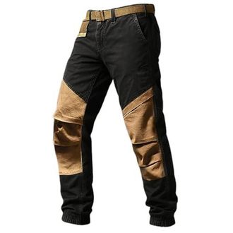 Generic Pantalon cargo unique patchwork pour homme - Pantalon de cyclisme Funky Casual - Pantalon dext&eacute;rieur respirant - Coupe ajust&eacute;e - Pantalon de trekking 