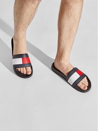 Tommy Hilfiger Pantoletten Rubber Th Flag Pool Slide FM0FM04263 Schwarz