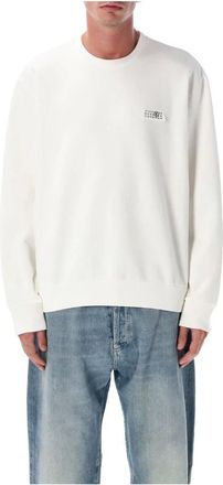 Maison Margiela Homme, Sweatshirts et sweats à capuche, Blanc, Taille: XL Pull en Tricot Blanc Crewneck SweaT-shirt Aw25