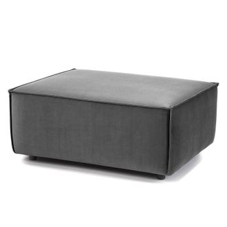 Studio Copenhagen home24 Polsterhocker rechteckig 97 x 40 x 79cm Grau/Grau Samt Shyla: Grau