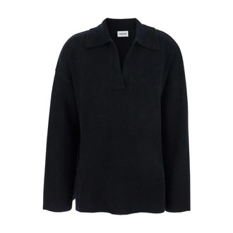P.A.R.O.S.H. Loira Polo-Kragen-Pullover - - Knitwear - Damen - Schwarzk - XS